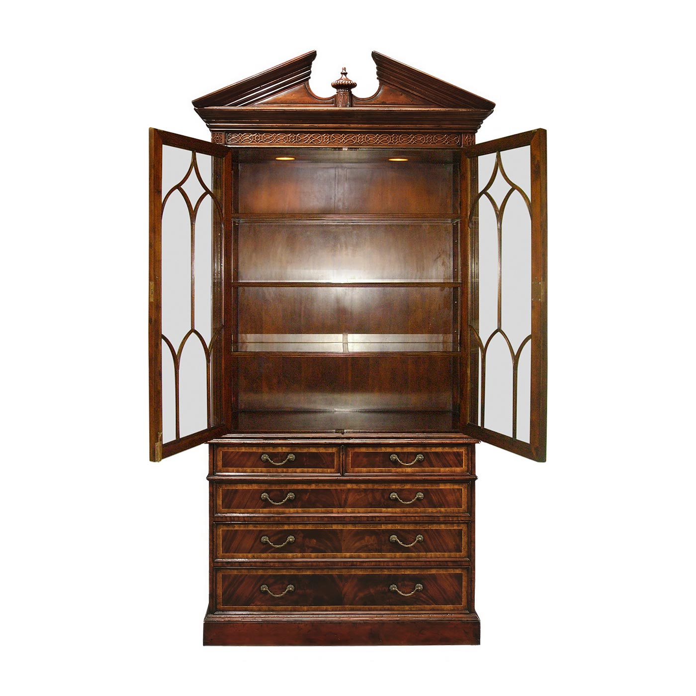 Mahogany Glazed Display Cabinet with Drawers