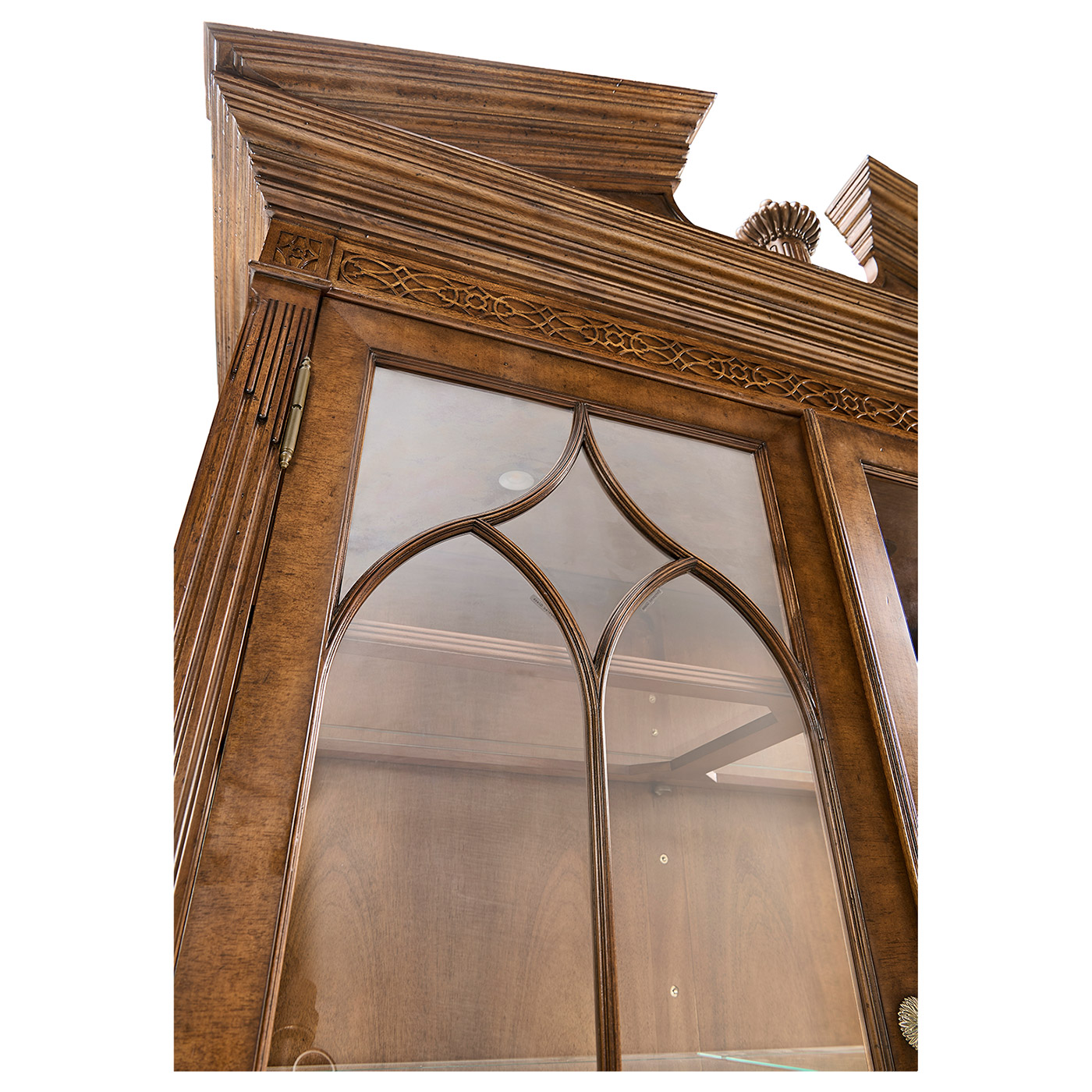 Walnut Glazed Display Cabinet with Drawers | Jonathan Charles Fine ...