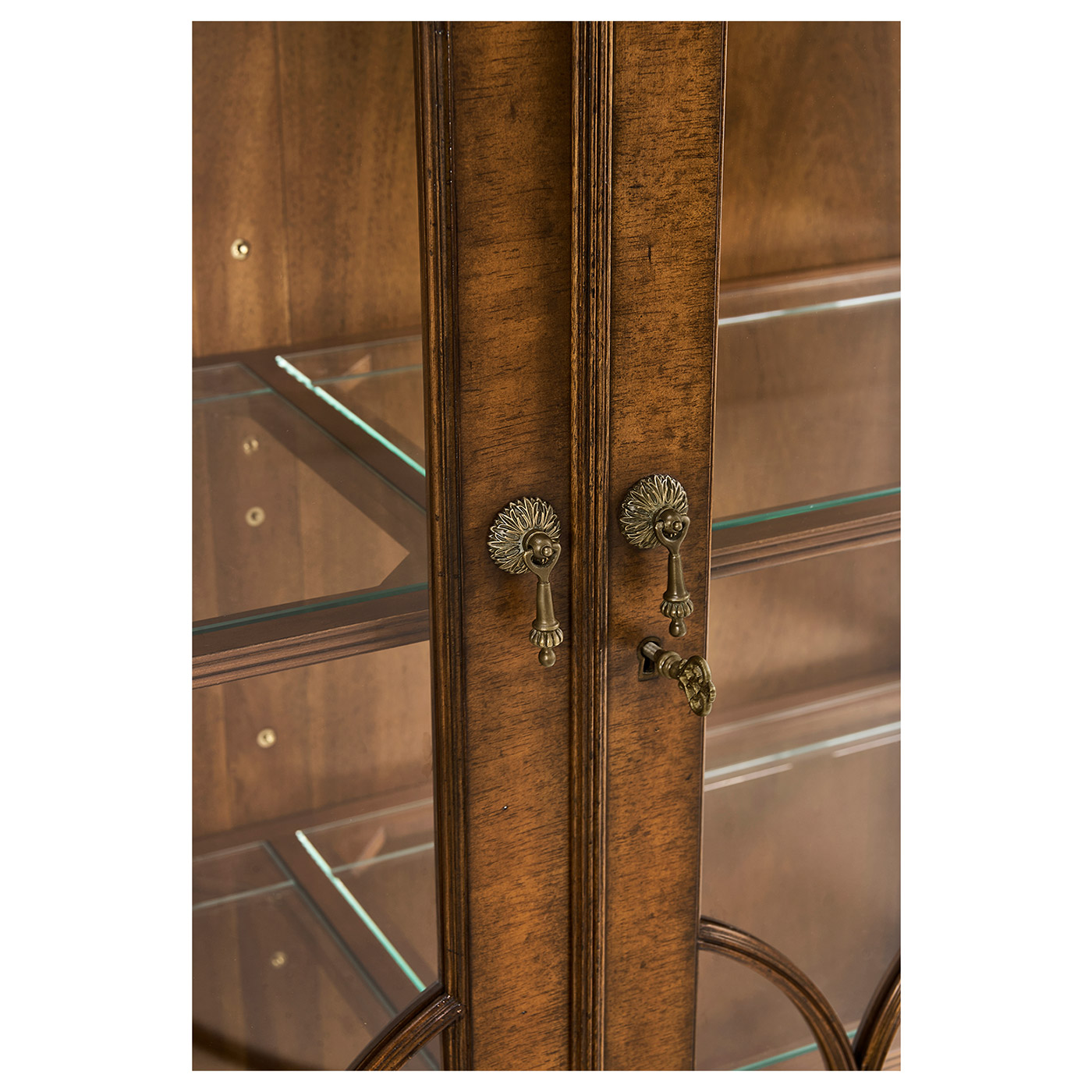 Walnut Glazed Display Cabinet with Drawers | Jonathan Charles Fine ...